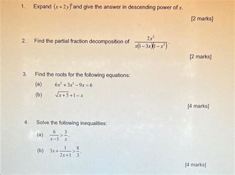 Solved Expand X Y And Give The Answer In Descending Chegg Com