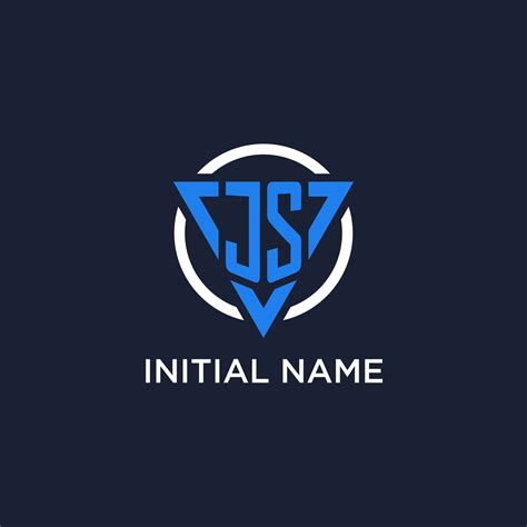 Js Monogram Logo With Triangle Shape And Circle Design Elements