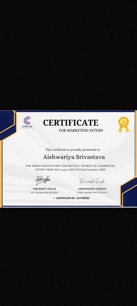Aishwariya Srivastava On Linkedin I Have Done My Internsip In