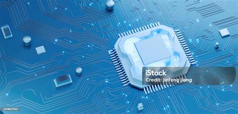 사이버 펑크 Ai의 3d 렌더링 회로 기판 기술 배경 중앙 컴퓨터 프로세서 Cpu 및 Gpu 개념 마더 보드 디지털 칩 기술