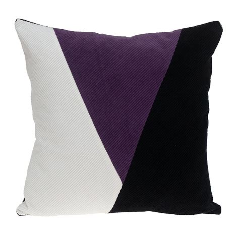 Nassau Collection 20 Purple And Black Color Block Square Throw Pillow