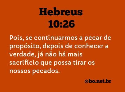 Hebreus 10 26 Bíblia