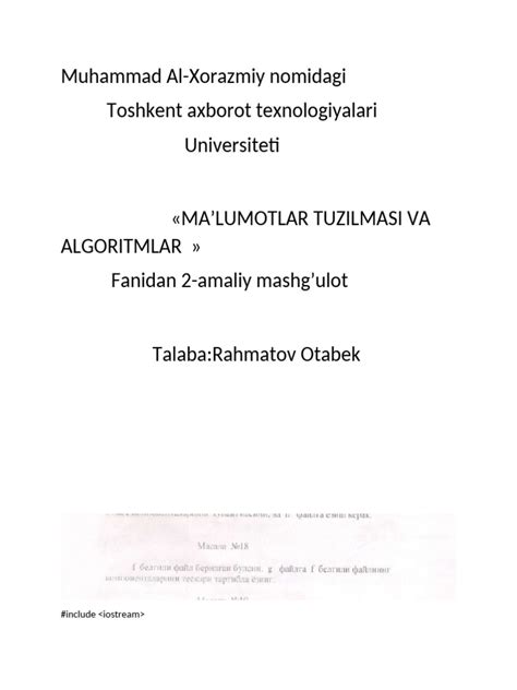 Amaliy Ish Pdf