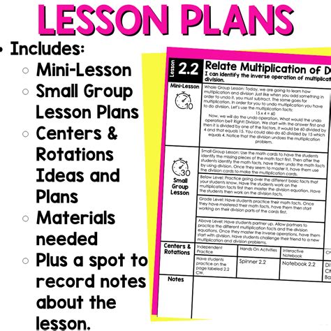 Multiplication Division Th Grade Guided Math Worksheets Activities Lessons A Teacher S