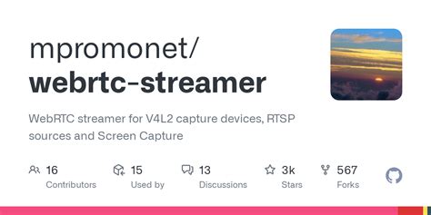 GitHub Mpromonet Webrtc Streamer WebRTC Streamer For V L Capture Devices RTSP Sources And
