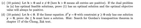 solved 1 consider the lp maximize cx subject to ax 0 and
