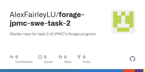 Github Alexfairleyluforage Jpmc Swe Task 2 Starter Repo For Task 2