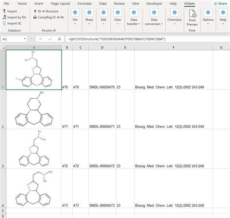 From Instant Jchem To Jchem For Excel Chemaxon Docs
