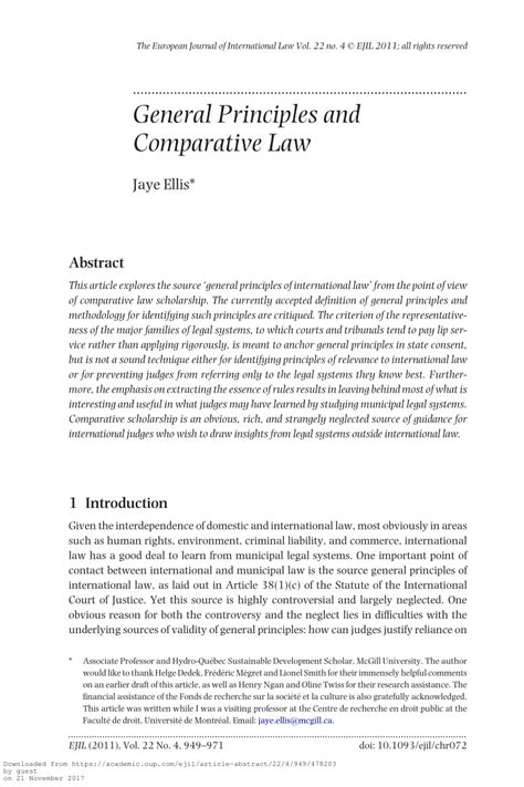 Pdf General Principles And Comparative Law