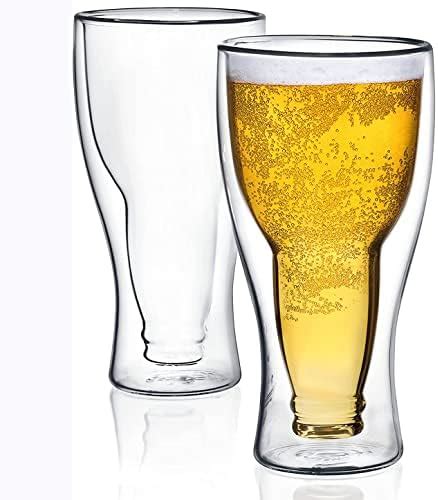 سعر Oasisgalore Unisex Beer Glasses 135 Oz Clear Double Wall