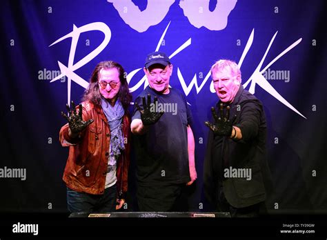 Members Of The Rock Group Rush Geddy Lee Neil Peart Alex Lifeson L R