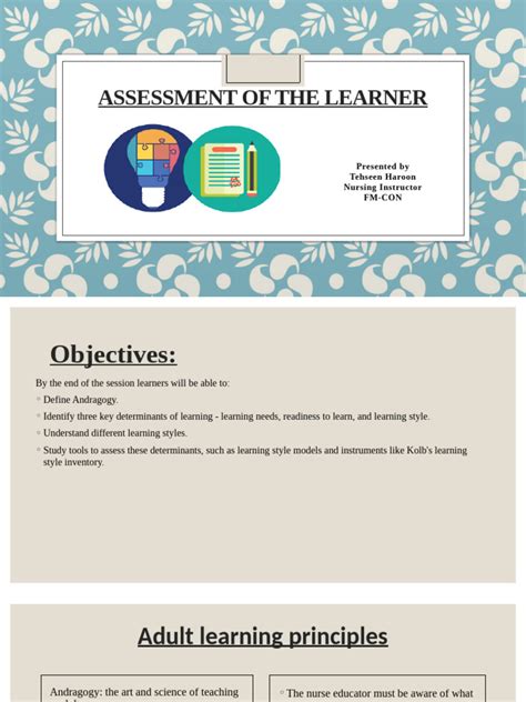 Assessing Adult Learner Needs In Nursing Pdf Learning Styles Learning