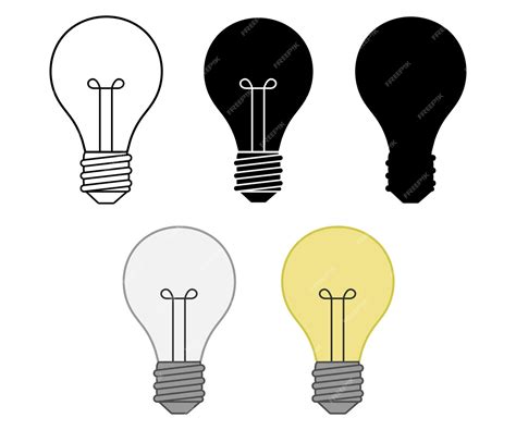Premium Vector Vector Light Bulb Icon Set Electricity Energy Symbol Or Label Lightning Flat