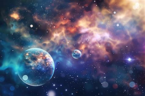 Premium Photo Glowing Orbs Floating Gently In Space Ai Generated