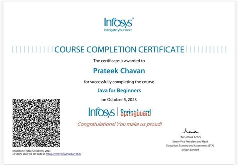 Prateek Chavan On Linkedin Java Infosys Springboard Javadeveloper