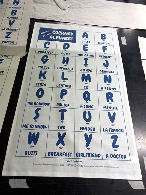 Cockney Alphabet Tea Towel Muddler Books