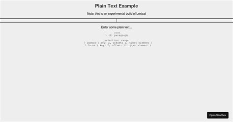 Lexical Plain Text Example Forked Codesandbox Lexical Plain Text Example Forked Codesandbox
