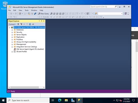 Windows Server 2022 SQL Server 2022 Connect To Database Engine