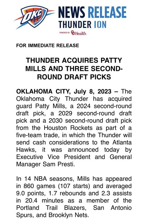Clemente Almanza On Twitter Thunder PR 5 Team That Lands OKC Patty