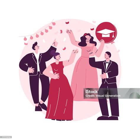 Prom Party Abstract Concept Vector Illustration Stock Illustration