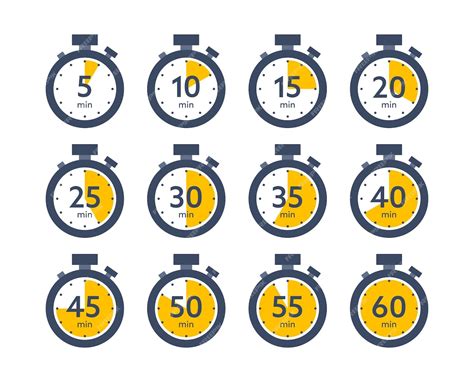 Premium Vector Set Of Timer And Stopwatch Icons Countdown Symbol Kitchen Timer Icon