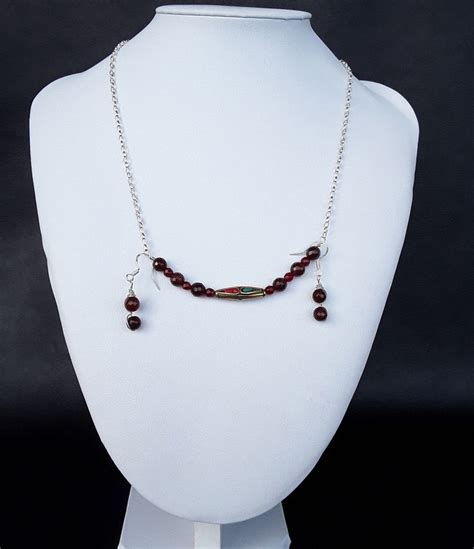 The Tibetan Necklace And Earring Jewelry Set Made Of High Qualityagate