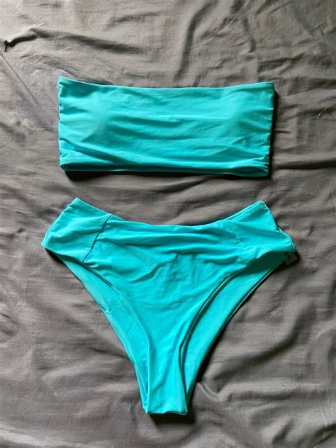 Neon Blue Swimsuit Women S Fashion Swimwear Bikinis Swimsuits On Carousell