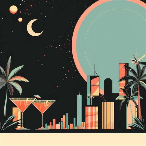 Minimalist Miami Nightlife Theme With Urban Motifs Premium Ai