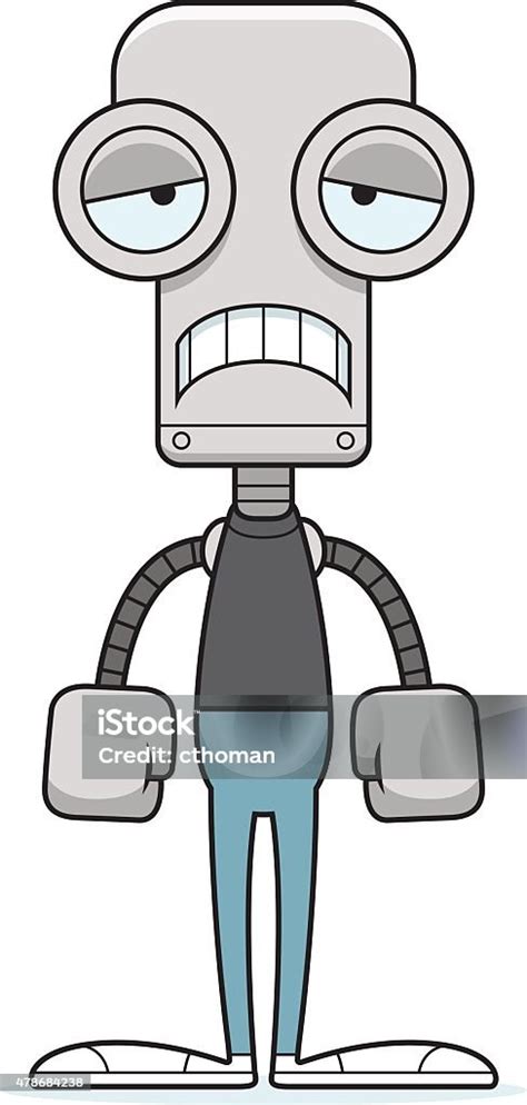 Robot Sedih Kartun Ilustrasi Stok Unduh Gambar Sekarang Clip Art Grafis Komputer Ilustrasi