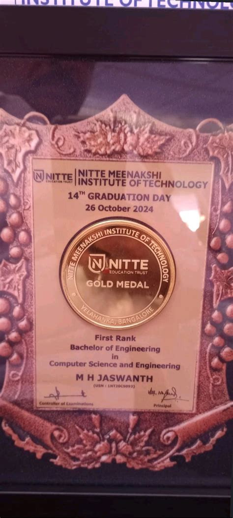 Nmit Goldmedal Jaswanth Kiran 12 Comments