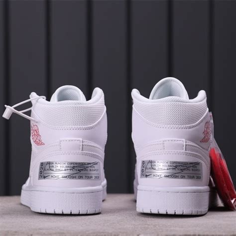 Air Jordan 1 Mid Euro Tour CW7589 100 Celá Bílá červená CW7589 100