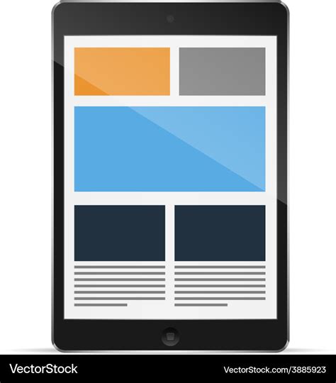 Tablet With Responsive Grid Layout Royalty Free Vector Image