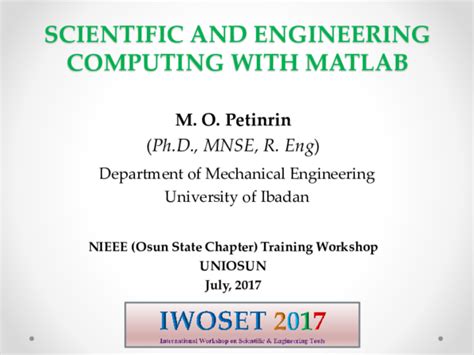 Pdf Scientific And Engineering Computing With Matlab
