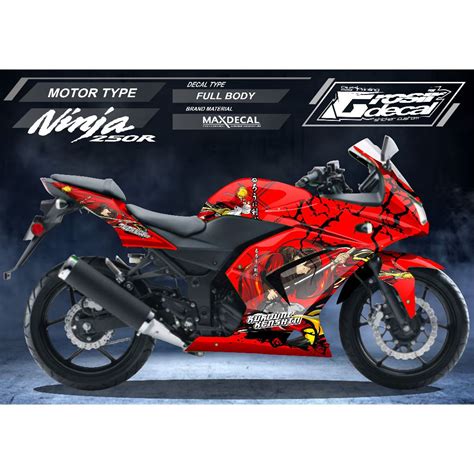 Jual STIKER DECAL NINJA OLD KARBU FULLBODY STIKER NINJA KARBU MERAH FULL BODY Shopee