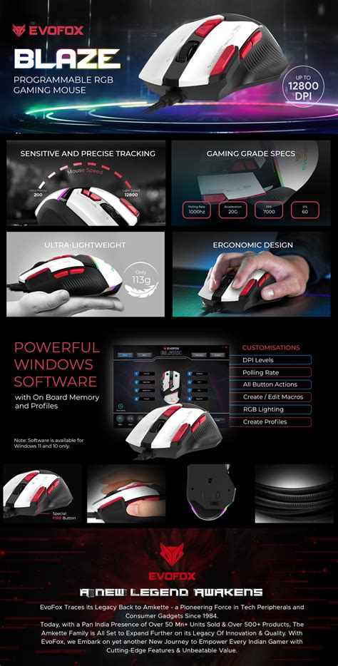 Evofox Blaze Programmable Gaming Mouse Amkette