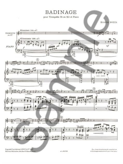 Eugene Bozza Sheet Music For Trumpet Buy Online
