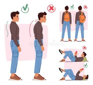 Slouching Spine Stock Illustrations 148 Slouching Spine Stock
