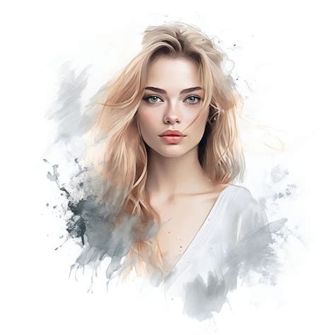 Premium Photo Portrait Of A Beautiful Young Woman With Long Blond