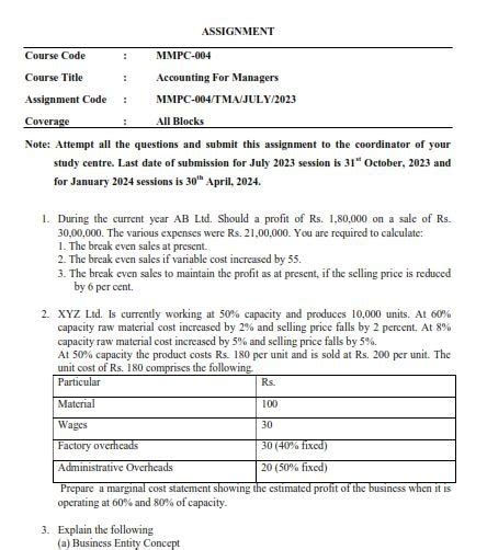 IGNOU MMPC 4 Solved Assignment July 2023 English Medium