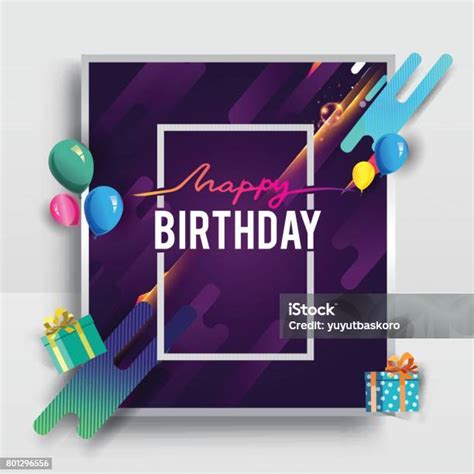 Desain Vektor Tipografi Selamat Ulang Tahun Untuk Kartu Ucapan Dan