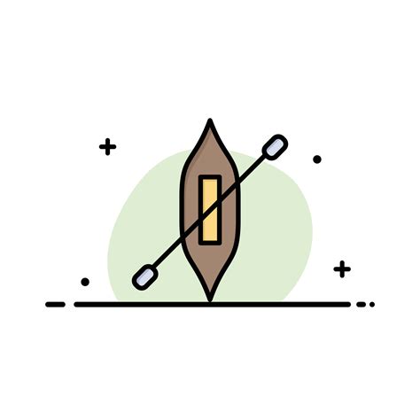 Boat Canoe Kayak Ship Business Flat Line Filled Icon Vector Banner Template 13173657 Vector Art