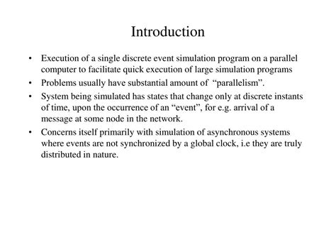 Ppt Parallel Discrete Event Simulation Powerpoint Presentation Free