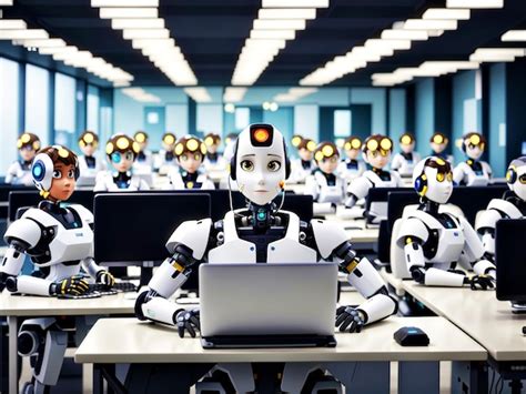 Premium Ai Image The Impact Of Artificial Intelligence And Robotization On Employment