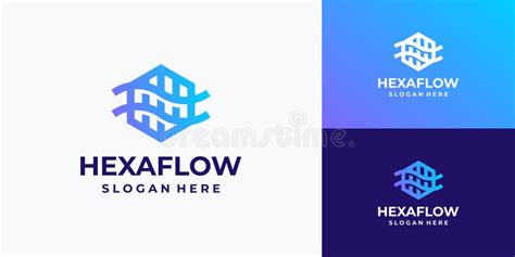 Hexagon Shape Air Wave Circulation Vector Logo Design With Modern Simple Clean And Abstract