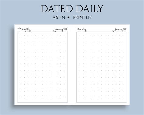 Dated Daily Layout With Dot Grid PT Paper