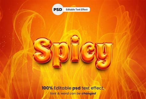Premium Psd Hot Spicy 3d Editable Text Effect
