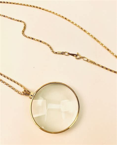 Monocle Gold Or Silver Necklace Magnifying Glass Jewelry Chain Nautical