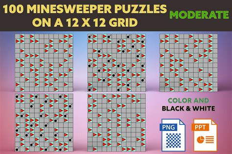 100 12x12 Medium Minesweeper Puzzles Graphic By Webmark · Creative Fabrica