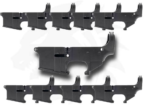10 Pack Ar 15 80 Black Anodized Lower Receiver
