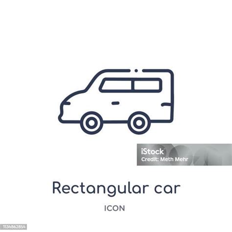 기계화 아이콘 개요 컬렉션에서 선형 사각형 자동차 아이콘입니다 얇은 라인 사각형 자동차 아이콘 흰색 배경에 고립입니다 직사각형 자동차 유행 그림 0명에 대한 스톡 벡터 아트
